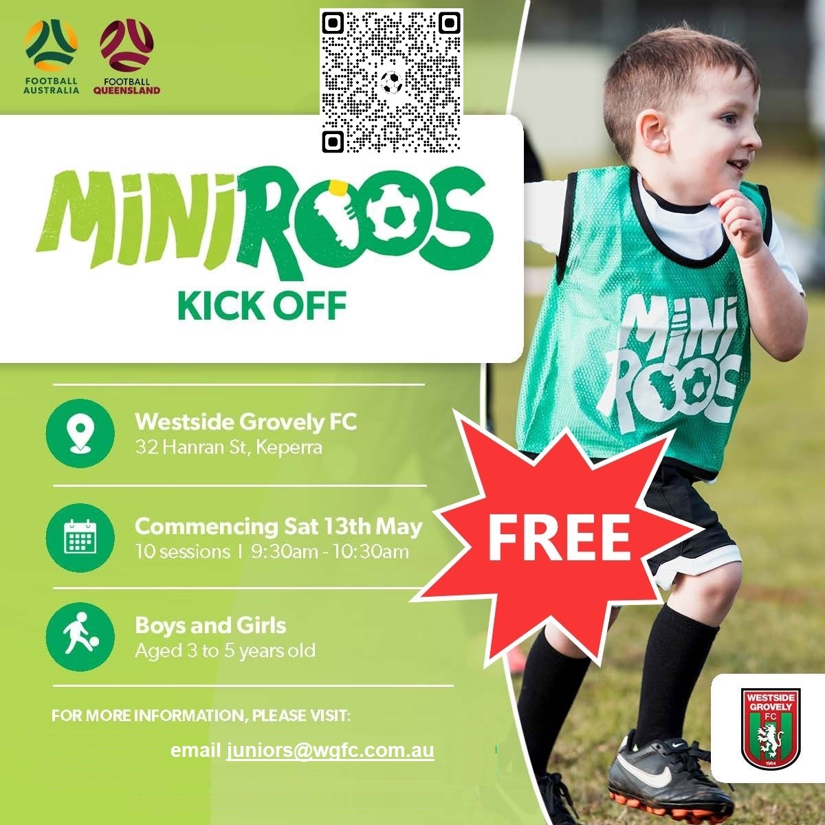 Westside Wolverines *FREE* 3-5 years Miniroos Program - Westside Grovely FC